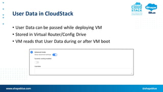 CloudStack Managed User Data and Demo - Harikrishna Patnala - ShapeBlue | PPT