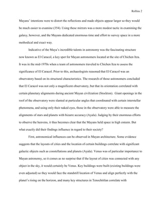 Rollins - Mayan Civilization and Astronomy | DOCX