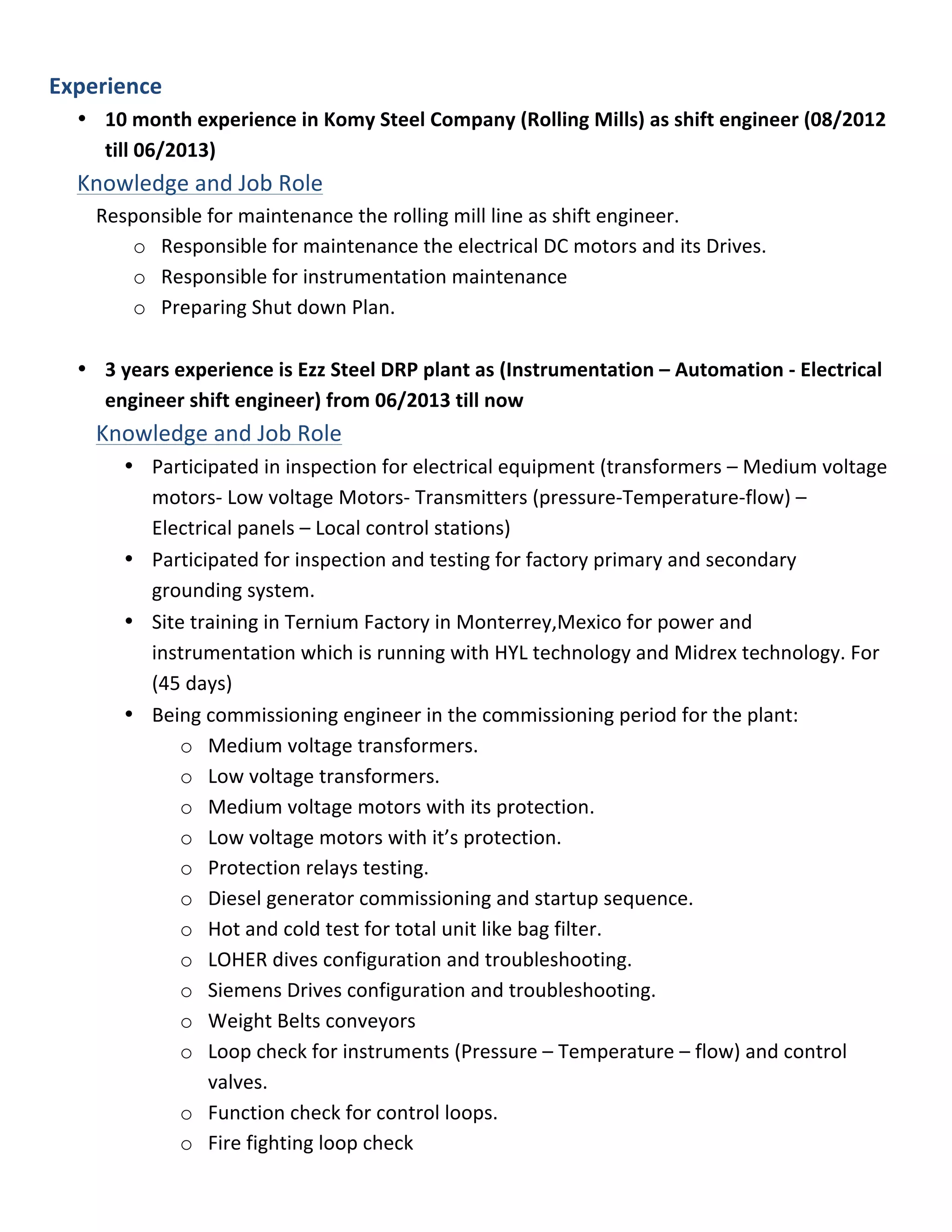 Electrical Engineer cv | PDF