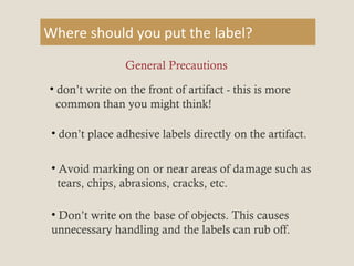Artifact Labeling 101 | PPT