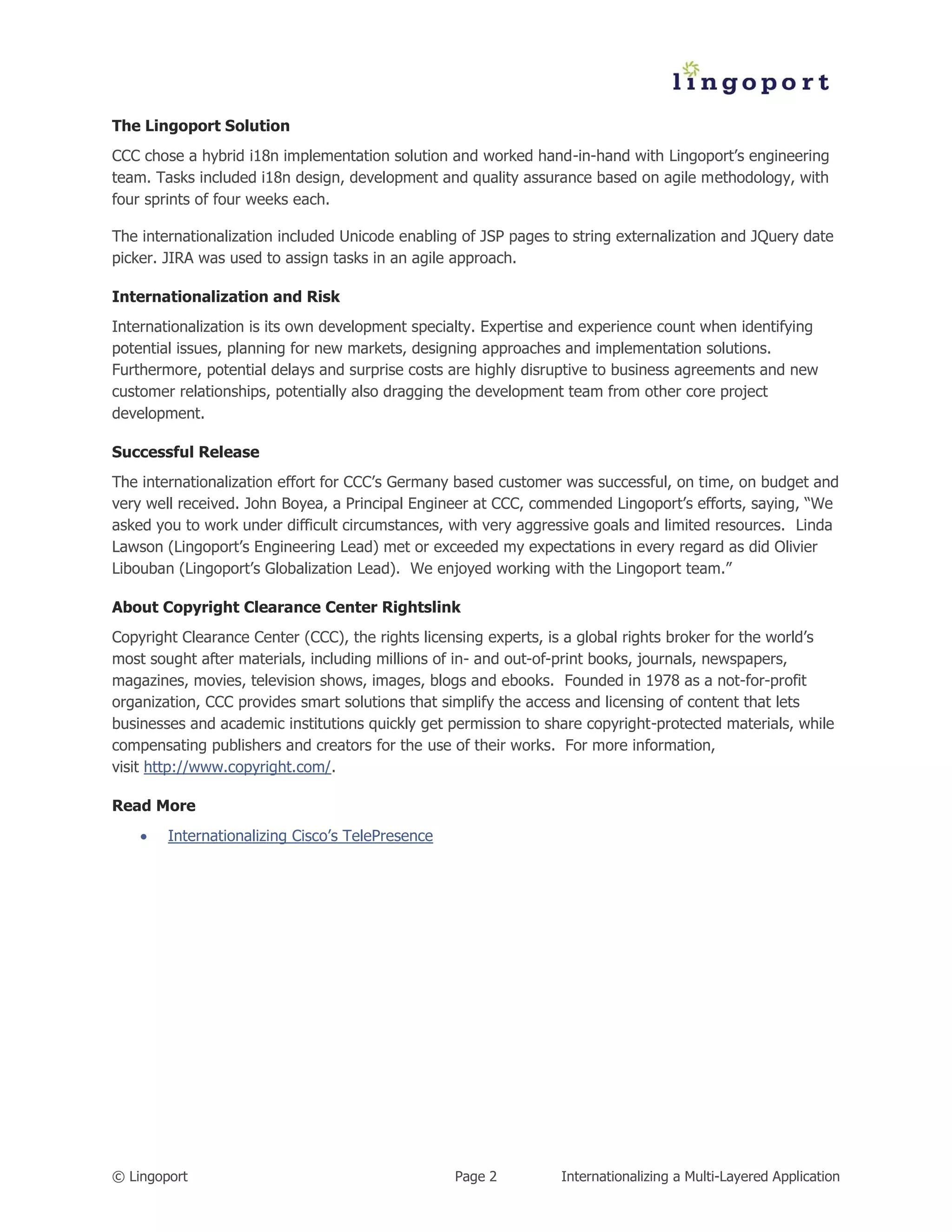 Internationalizing a Multi-Layered Application | PDF