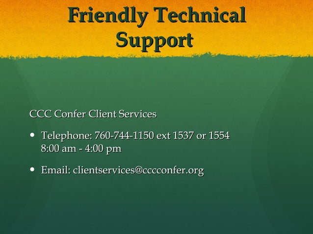 Using CCC Confer to Enhance Online Learning | PPT