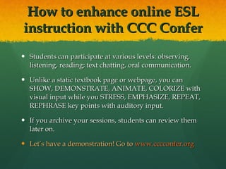 Using CCC Confer to Enhance Online Learning | PPT