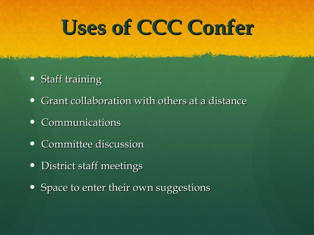 Using CCC Confer to Enhance Online Learning | PPT