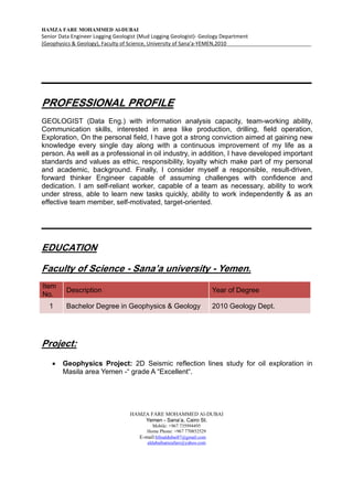 HAMZA CV - ME | PDF