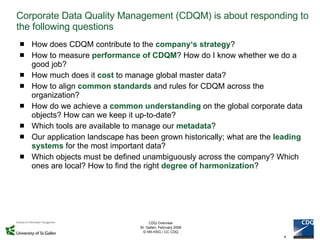 Competence Center Corporate Data Quality | PPT