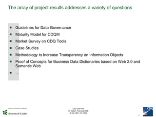 Competence Center Corporate Data Quality | PPT
