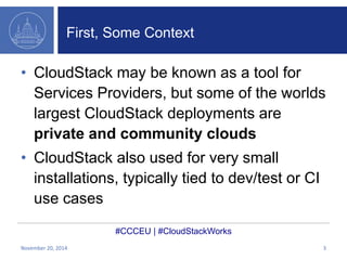 Pulling Back the Curtain – CloudStack in Private and Community Clouds ...