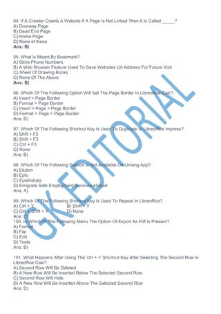 CCC Exam Paper MCQs (Online Exam Question) | PDF