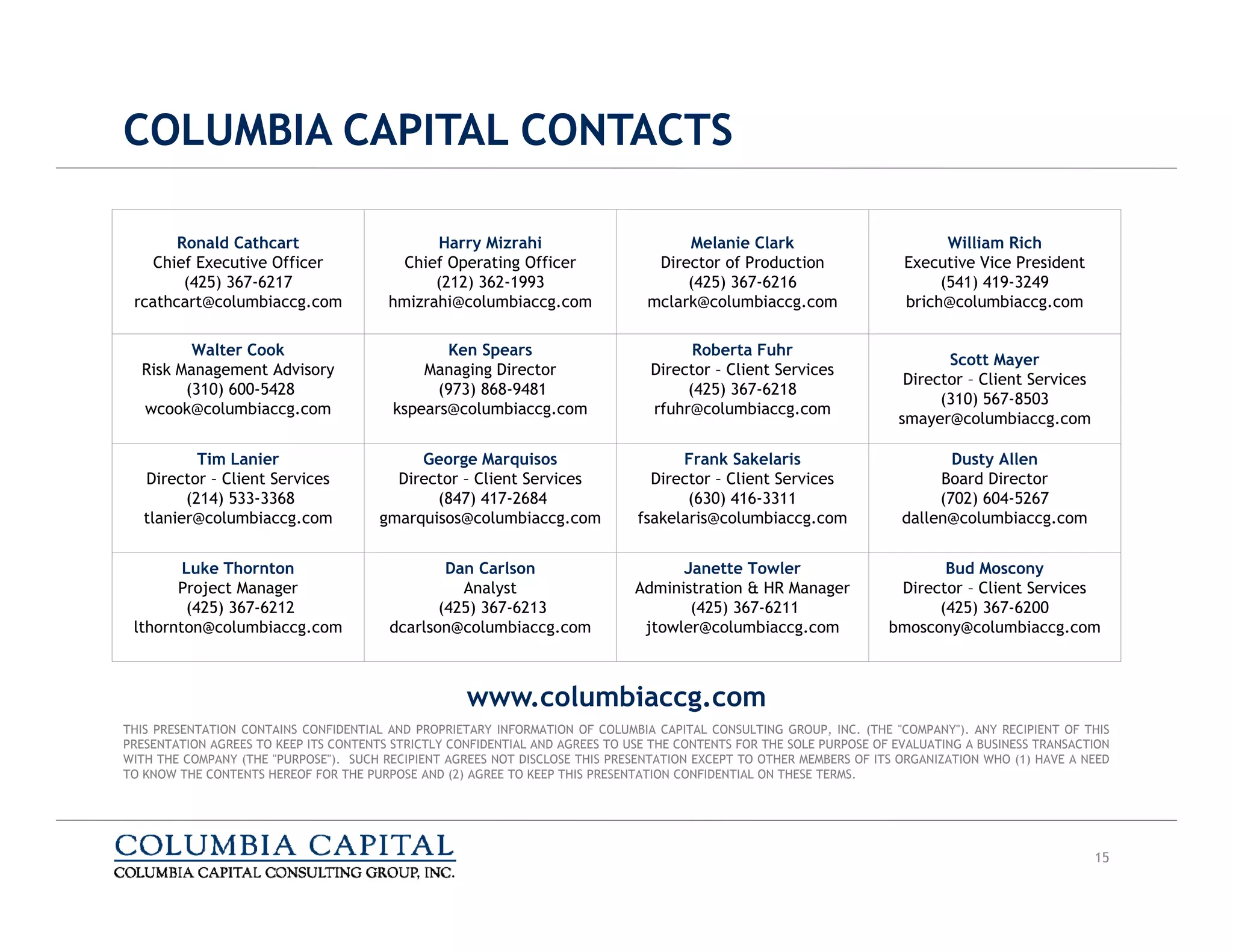 Columbia Capital Profile | PPT