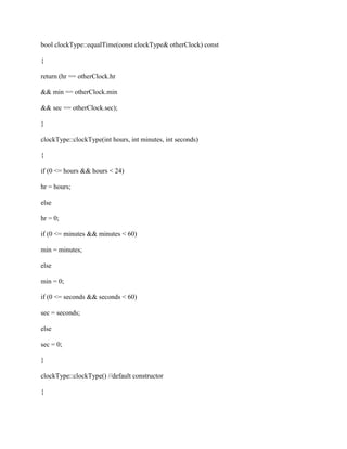 C++ C++ C++ In Chapter 1- the class clockType was designed to implem.docx