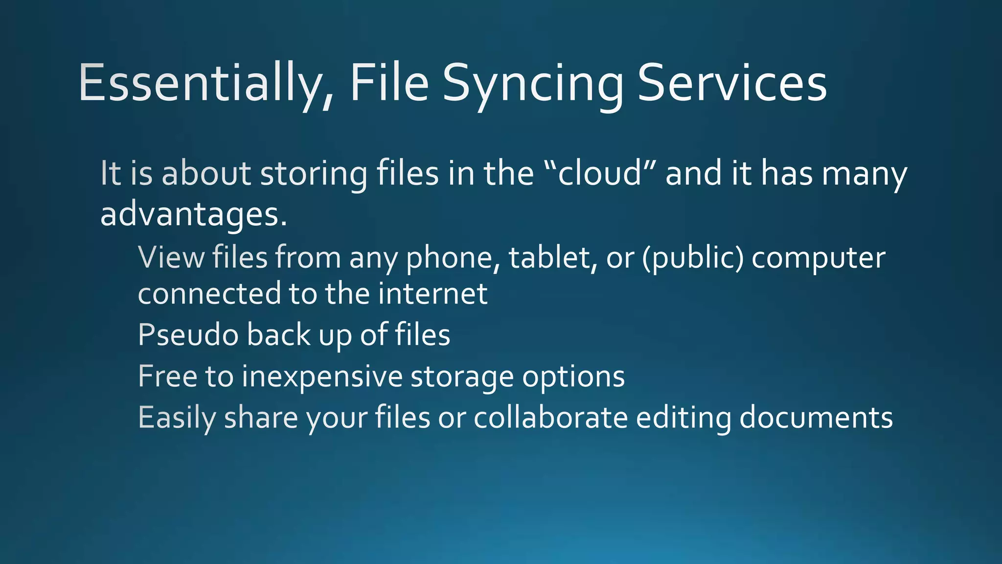 Community Career Center: Introduction to Cloud Storage (Dropbox, Google Drive, OneDrive) | PPTX