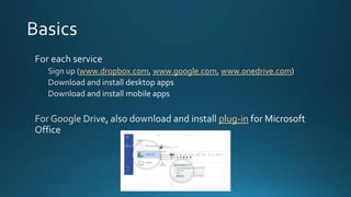 Community Career Center: Introduction to Cloud Storage (Dropbox, Google ...