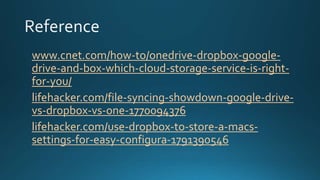 Community Career Center: Introduction to Cloud Storage (Dropbox, Google Drive, OneDrive) | PPT