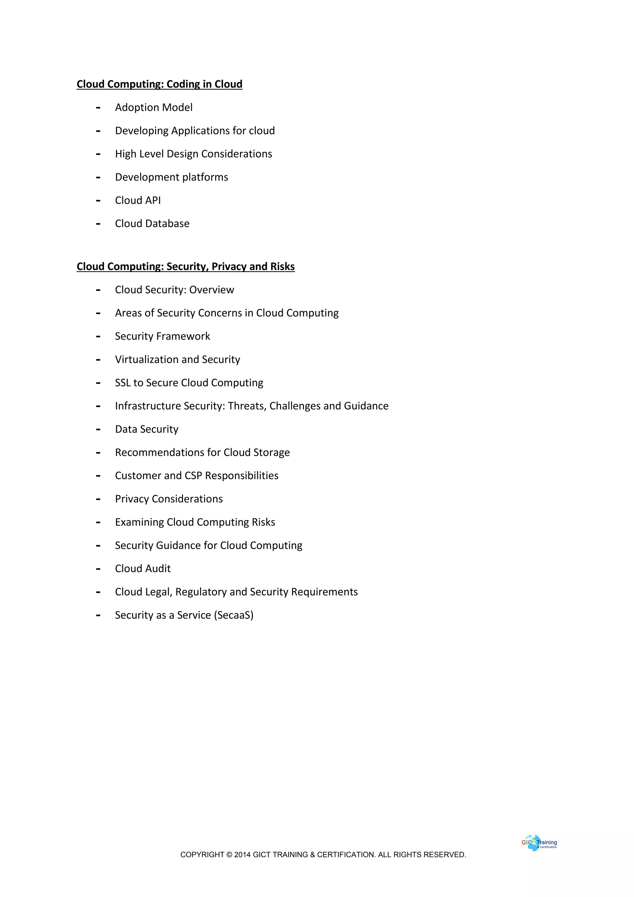 Certified Cloud Computing Professional (CCCP) | PDF | Cloud Computing ...