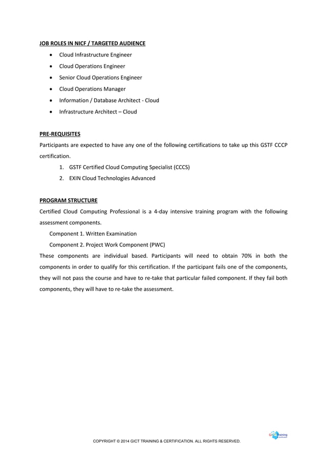 Certified Cloud Computing Professional (CCCP) | PDF | Cloud Computing ...