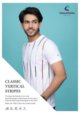 Classy Crew Neck T-Shirts for Mens | Coloured Collar | PDF