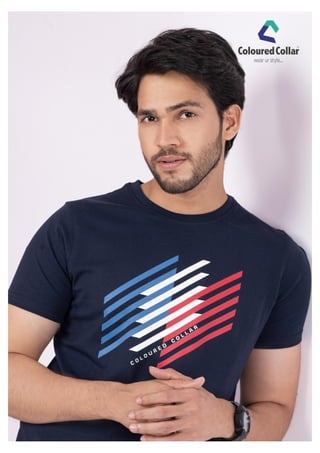Classy Crew Neck T-Shirts for Mens | Coloured Collar | PDF