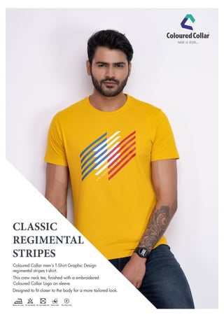 Classy Crew Neck T-Shirts for Mens | Coloured Collar | PDF