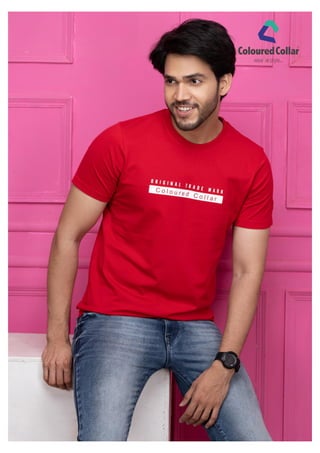 Classy Crew Neck T-Shirts for Mens | Coloured Collar | PDF