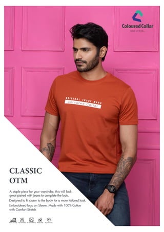 Classy Crew Neck T-Shirts for Mens | Coloured Collar | PDF