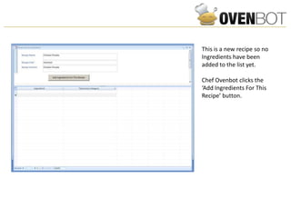 Ovenbot - recipe authoring interface example | PPT