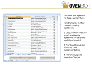 Ovenbot - recipe authoring interface example | PPT