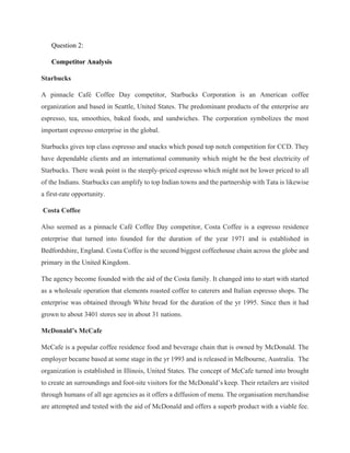 CASE ANALYSIS COFFEE WARS IN INDIA – CCD | PDF