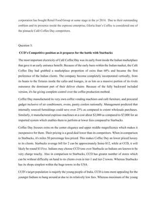 CASE ANALYSIS COFFEE WARS IN INDIA – CCD | PDF