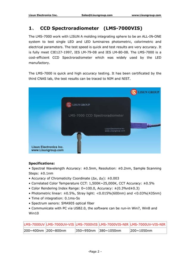 Ccd spectroradiometer-integrating-sphere-compact-system-for-led-7000vis ...