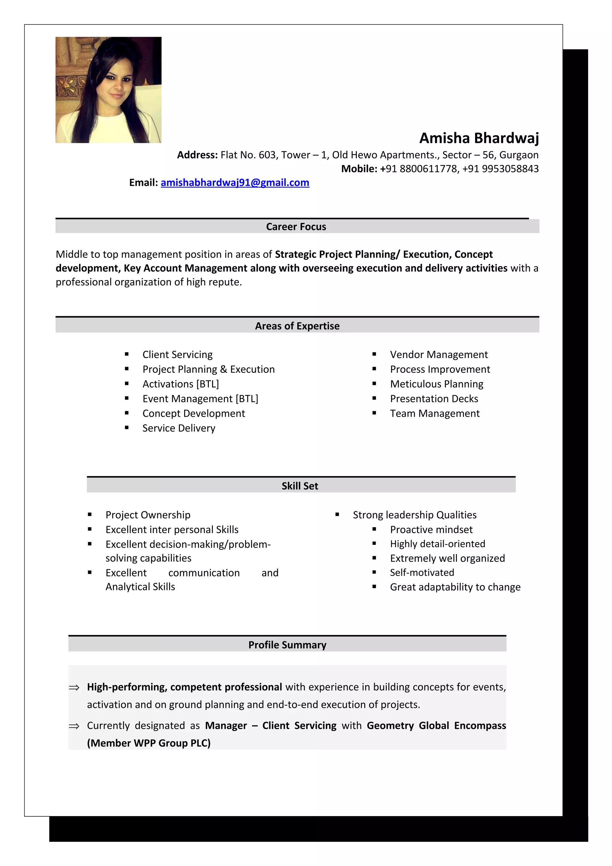 resume - amisha | DOC