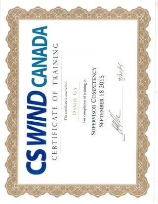 Supervisor Competency Certificate | PDF