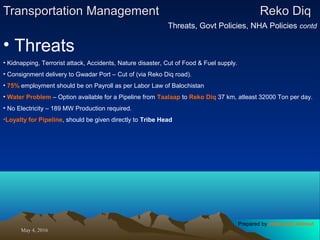 Transportation Management - Reko Dig Project | PPT