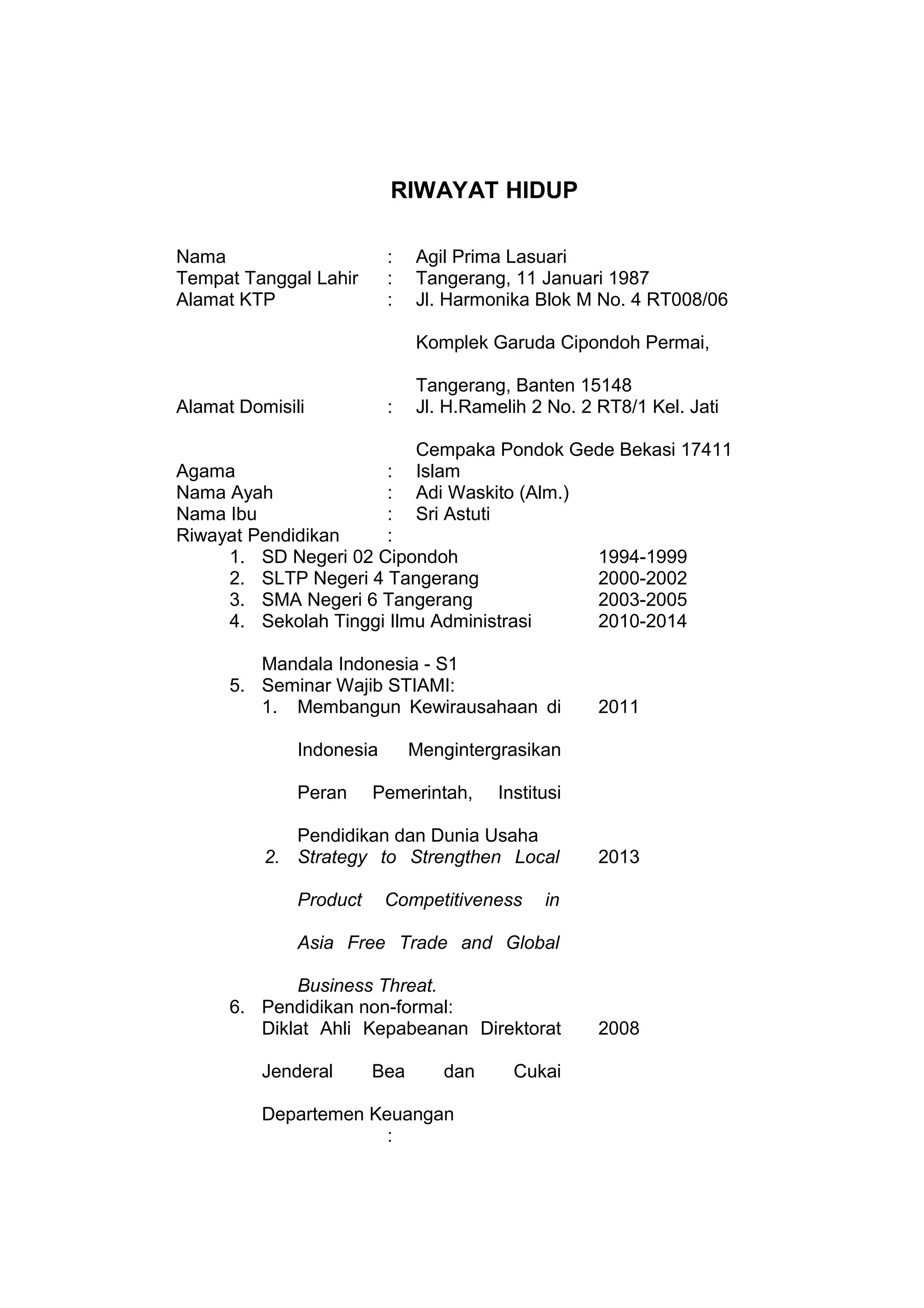 CV Agil Prima Lasuari | DOC
