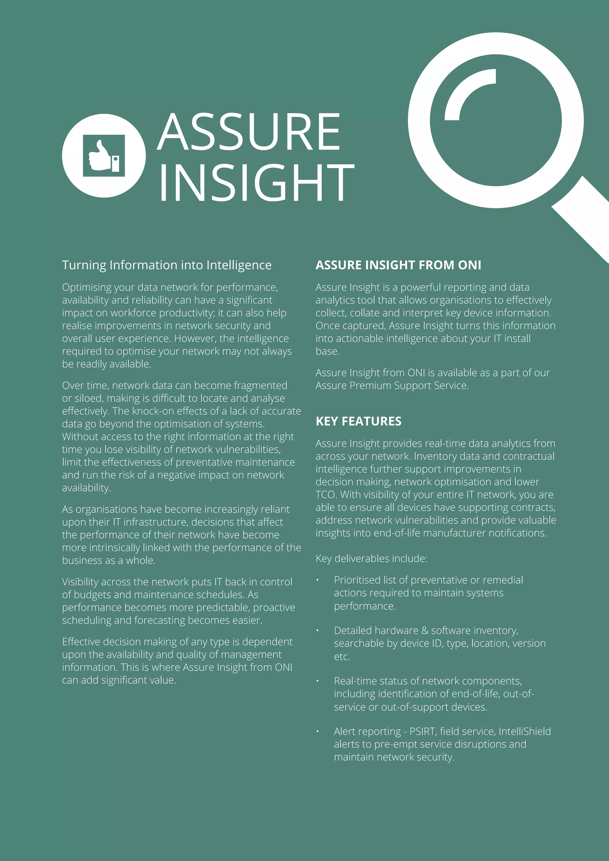 ONI Assure Insight Brochure fv | PDF