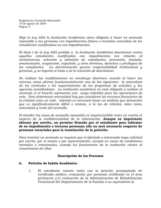 ADA Acomodo | PDF