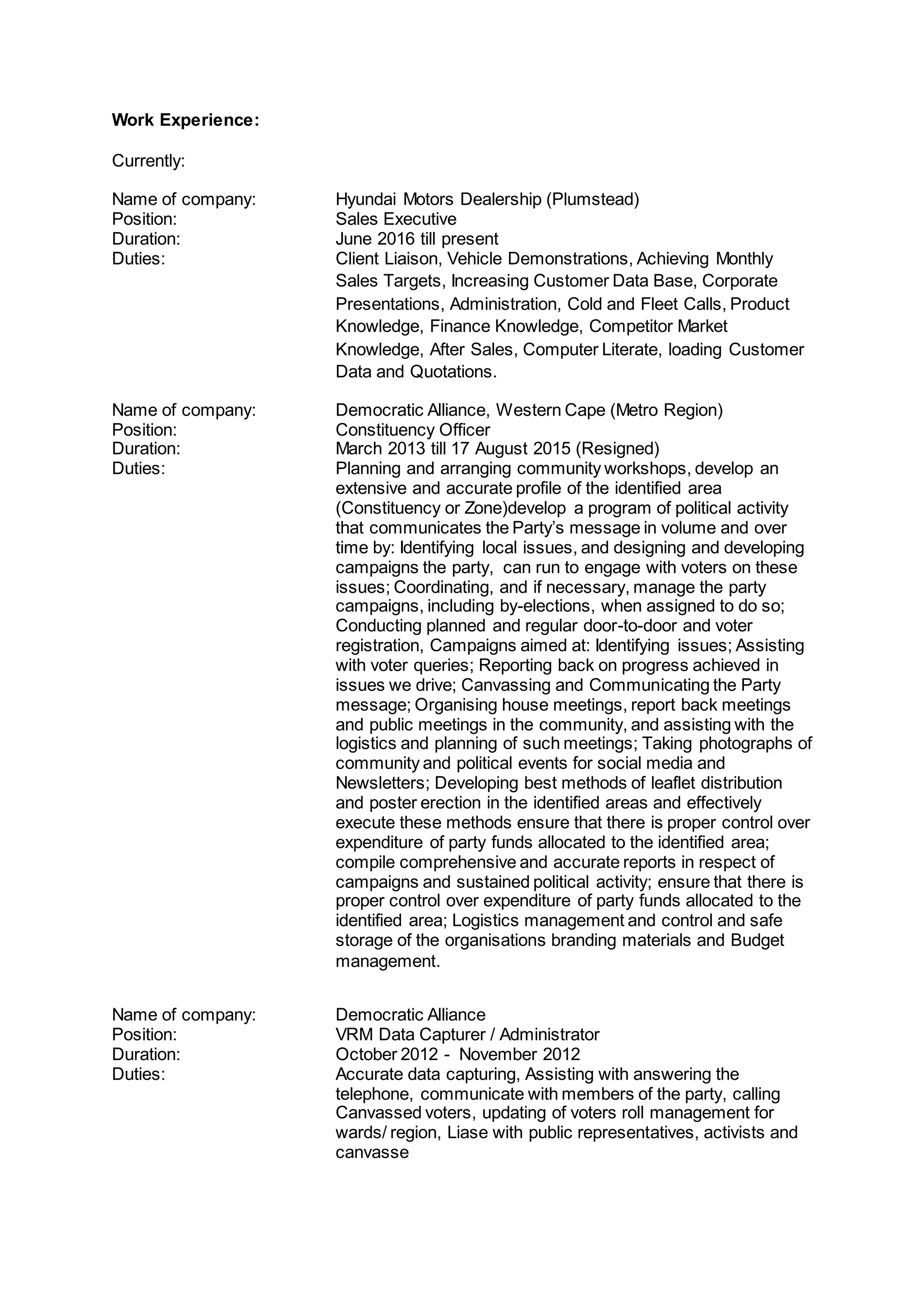 CURRICULUM VITAE OF Lulamile Lux Ncapayi | DOCX