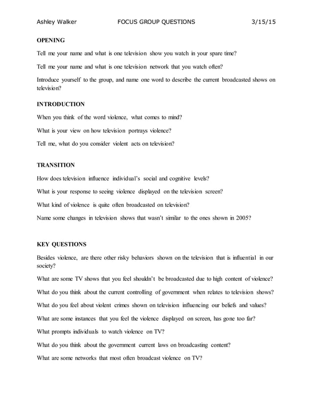FOCUS GROUP QUESTIONS | DOCX