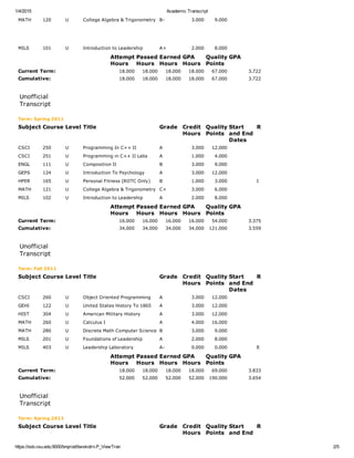 Under Grad CS Transcript | PDF
