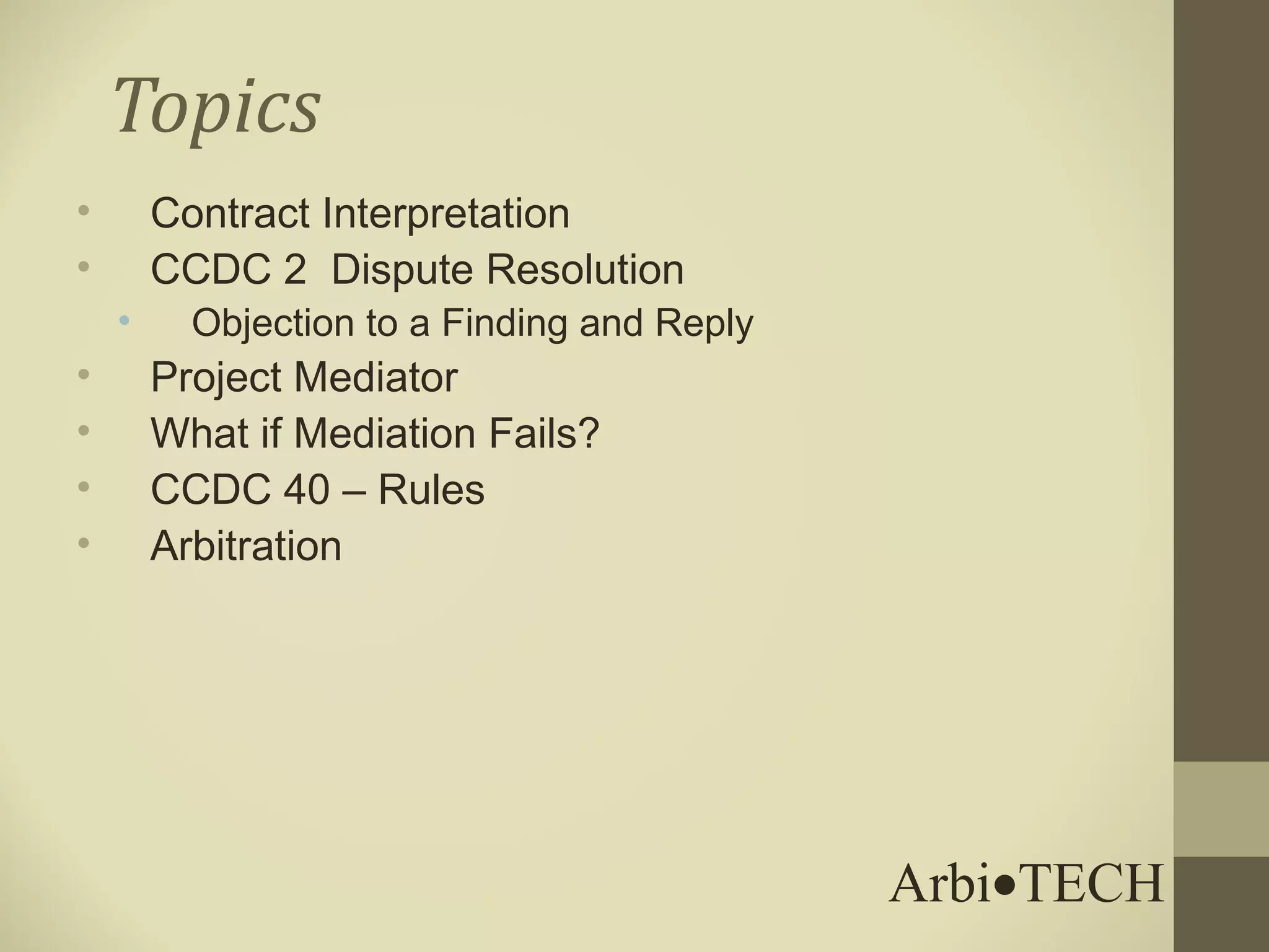 CCDC 2 Dispute Resolution | PPT