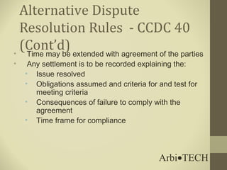 CCDC 2 Dispute Resolution | PPT