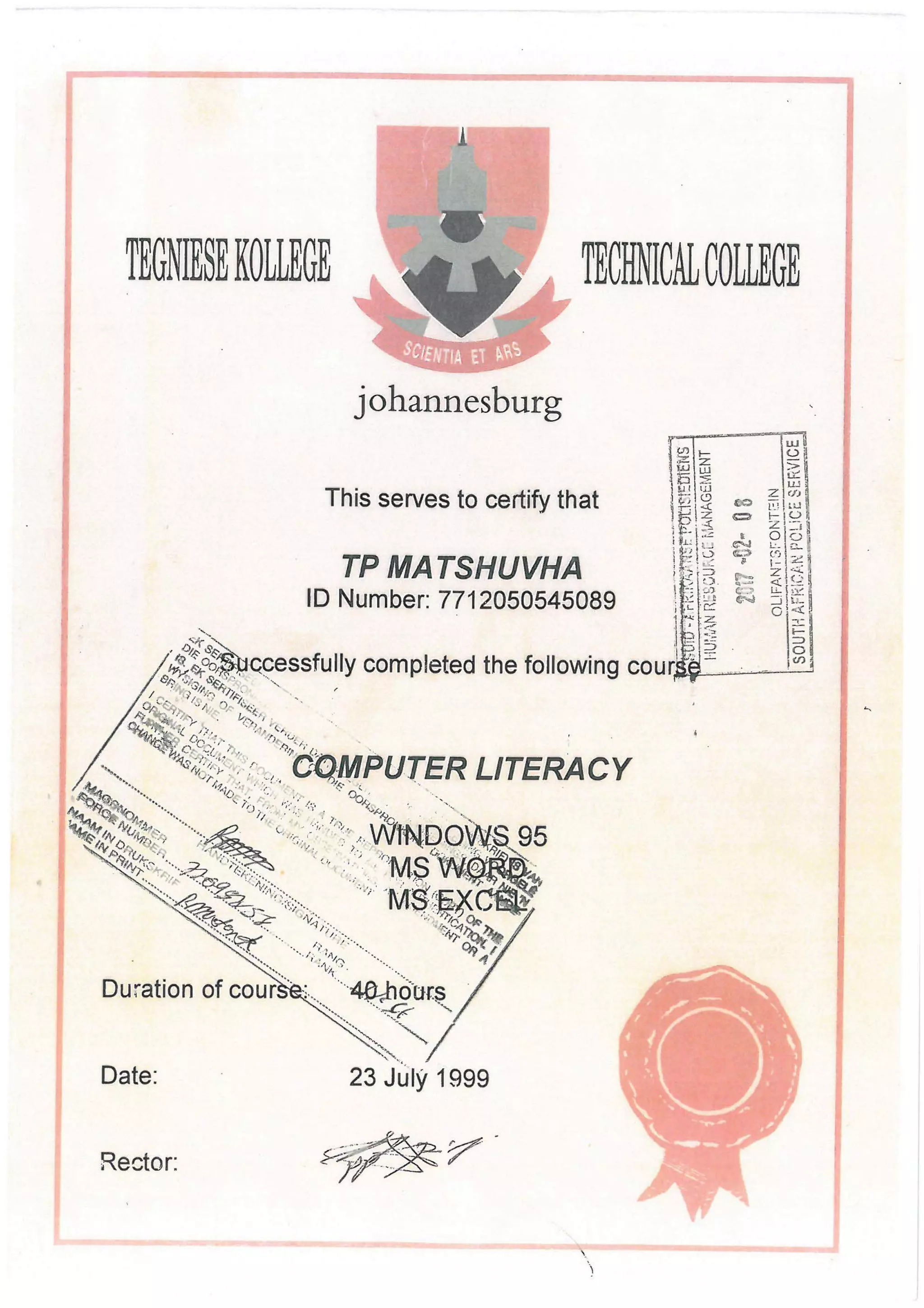 JTC Statement and Certificate | PDF