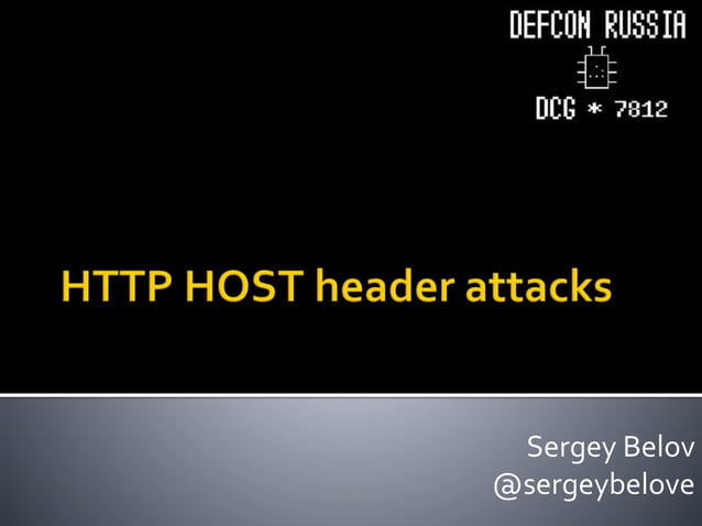 HTTP HOST header attacks | PPTX