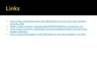 HTTP HOST header attacks | PPTX