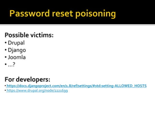 Attacking thru HTTP Host header | PPT