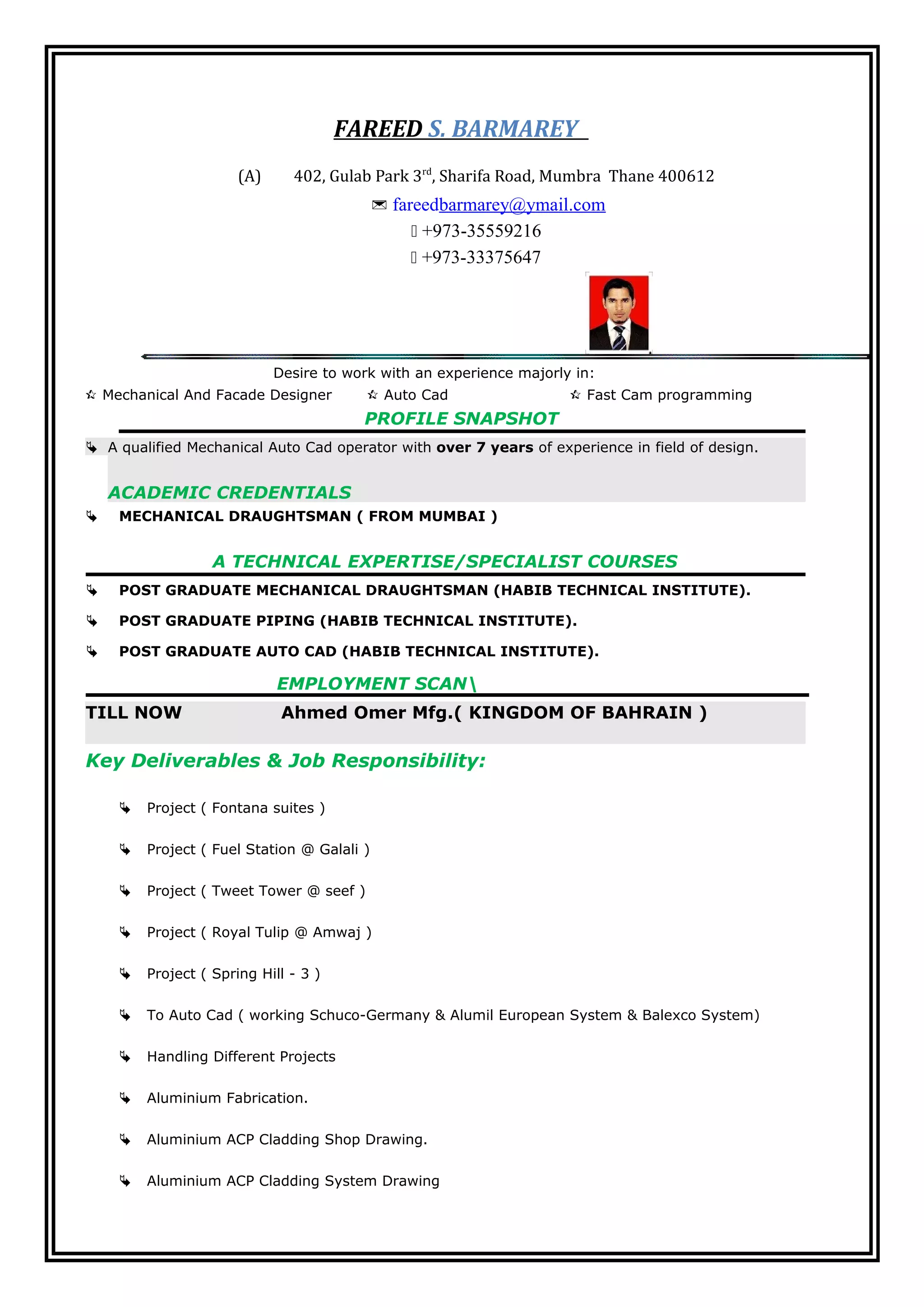 My Resume (Facade Designer) | DOC