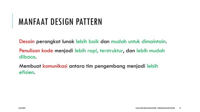 CCDP - Pengantar Design Pattern (Introduction) | PPTX