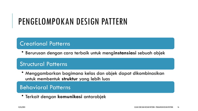 CCDP - Pengantar Design Pattern (Introduction) | PPTX
