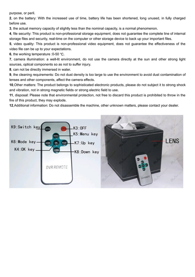 Ccd tissue box camera user guide | PDF