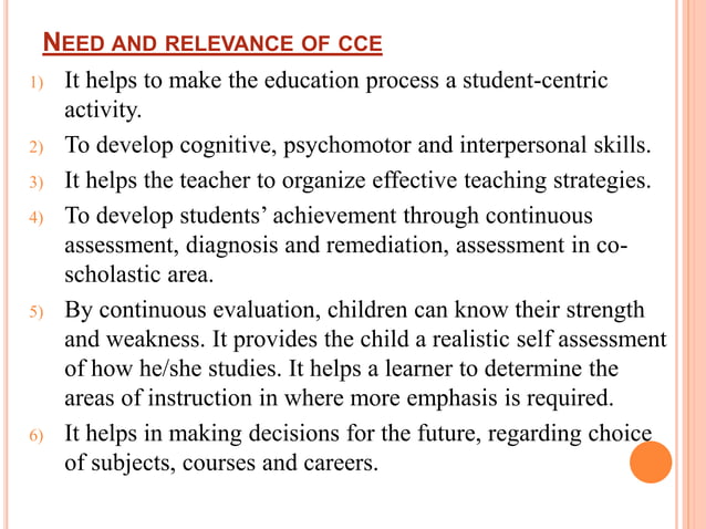 CONTINUOUS AND COMPREHENSIVE EVALUATION | PPTX | Educational Assessment ...